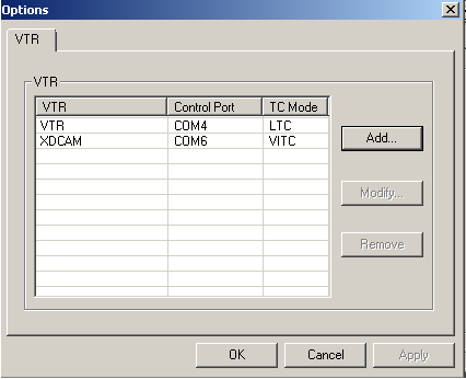 Configuring GV STRATUS VTR Controller Application